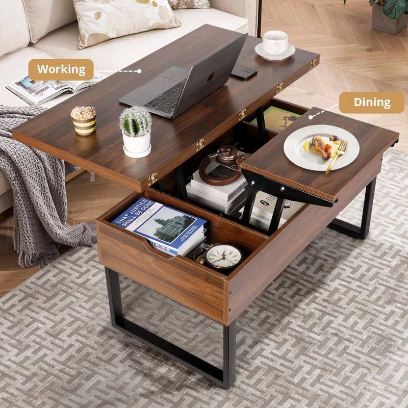 Allyssia Lift Top Coffee Table Walnut
